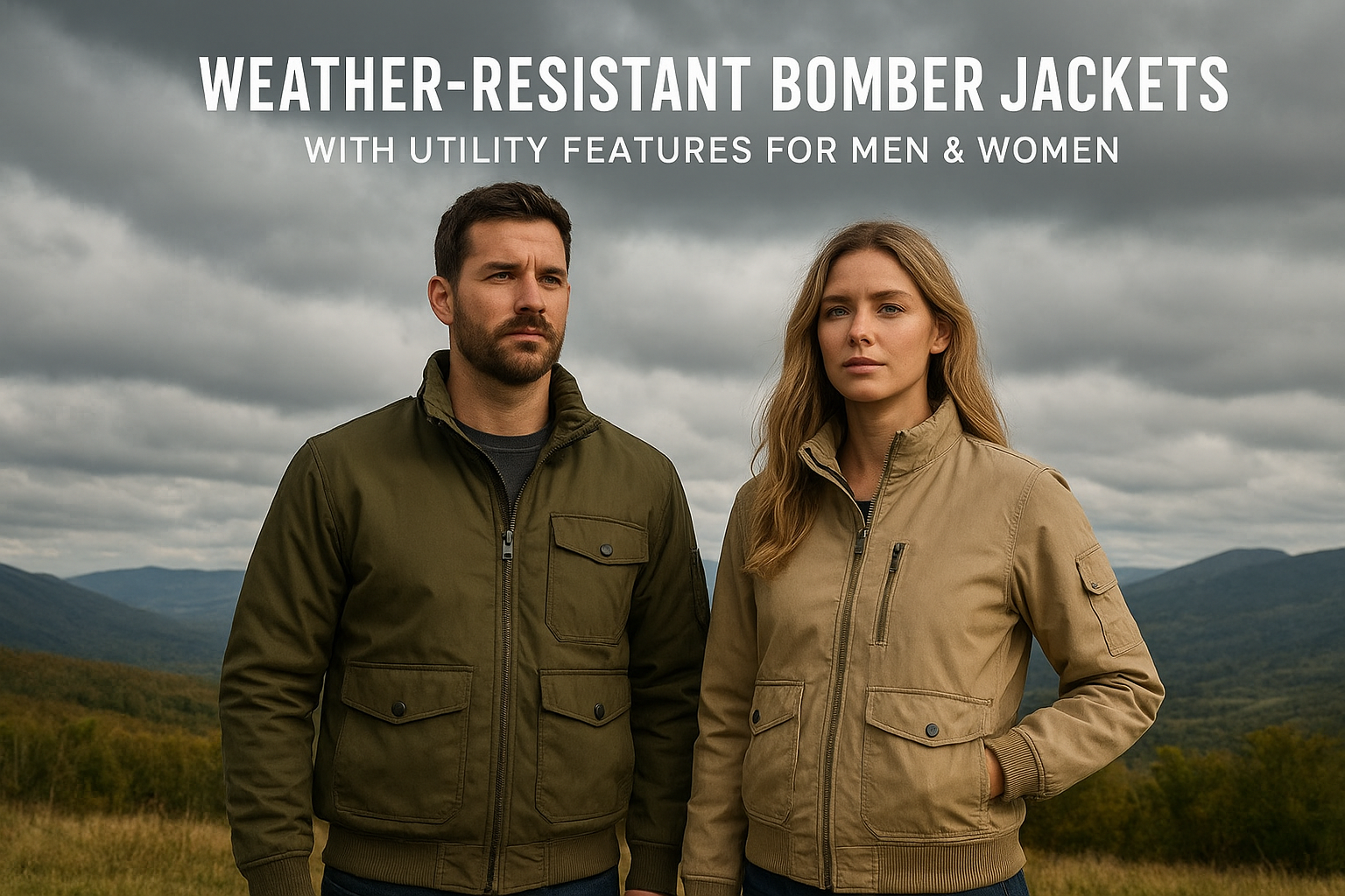 Weather-Resistant Bomber Jackets with Utility Features for Men & Women